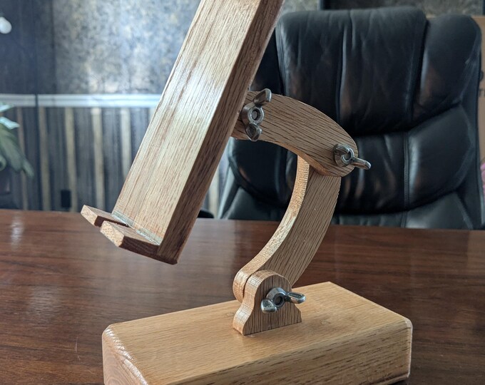 Reclaimed Oak Phone Stand | Wooden Cell Phone Holder for Desk or ...