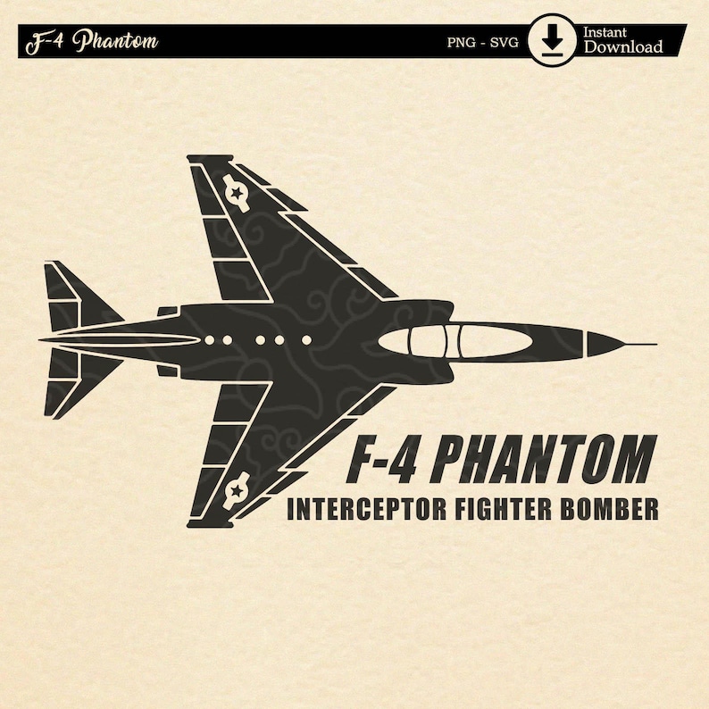 F-4 Phantom Fighter Jet SVG PNG | Cricut, Stickers (digital Download ...