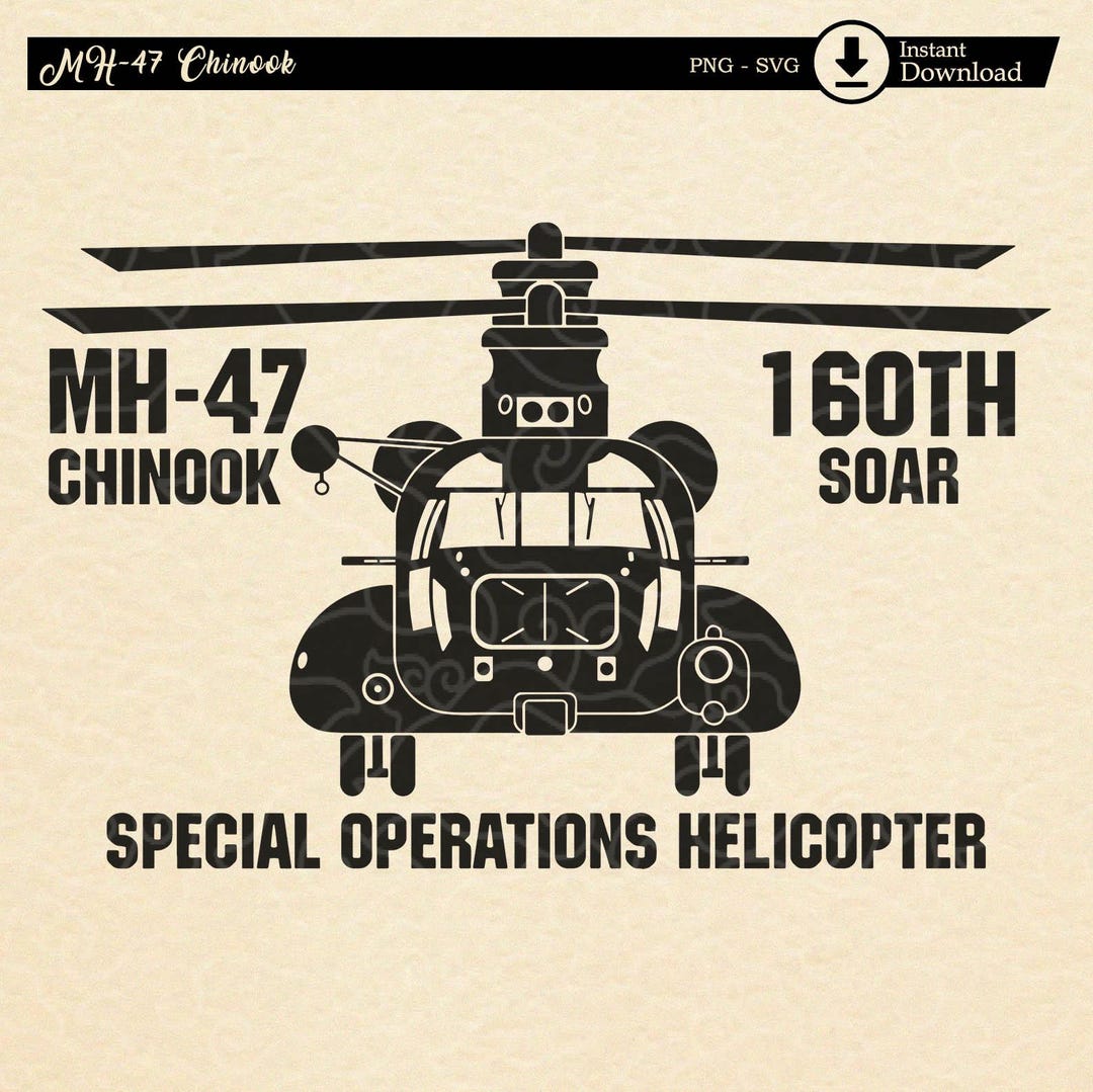 MH-47 Chinook 160th Soar Special Operations Helicopter – Military SVG ...