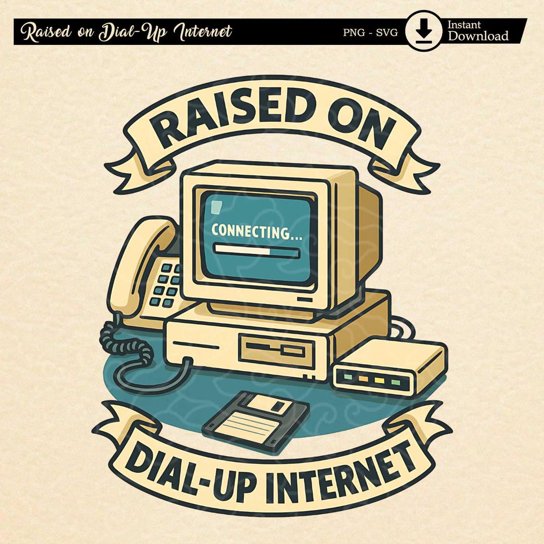 Retro 90s Computer Clipart: Dial-up Internet Nostalgia (SVG, PNG) - Etsy