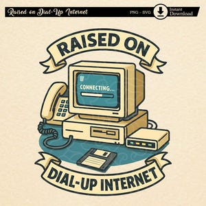 Retro 90s Computer Clipart: Dial-up Internet Nostalgia (SVG, PNG) - Etsy