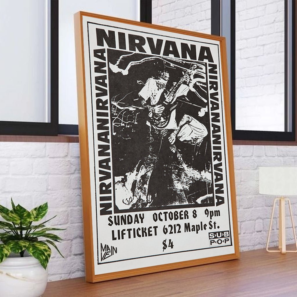 Nirvana Poster Aesthetic Nirvana Nirvana Wall Decor Music Poster Rock Poster Vintage Poster