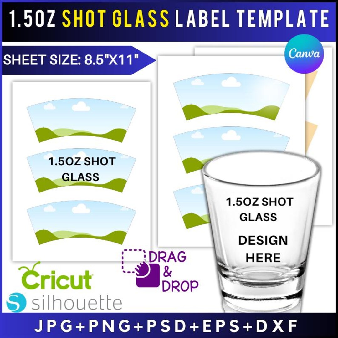 1.5 Oz Shot Glass Template: DIY Canva Sublimation Design (digital ...