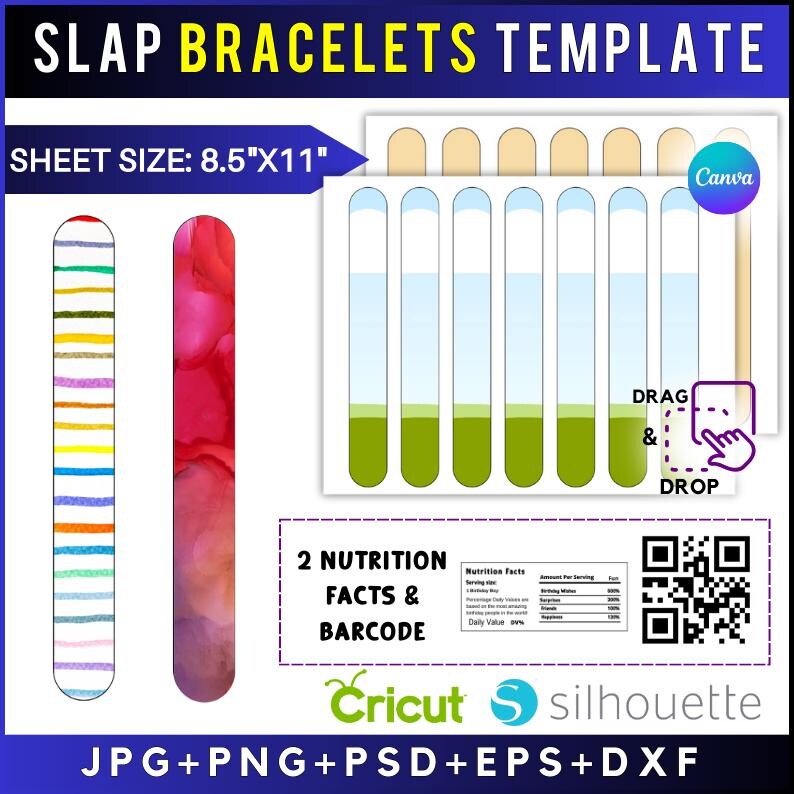 Editable Slap Bracelet Template: Slap Bracelets Template, Slap ...