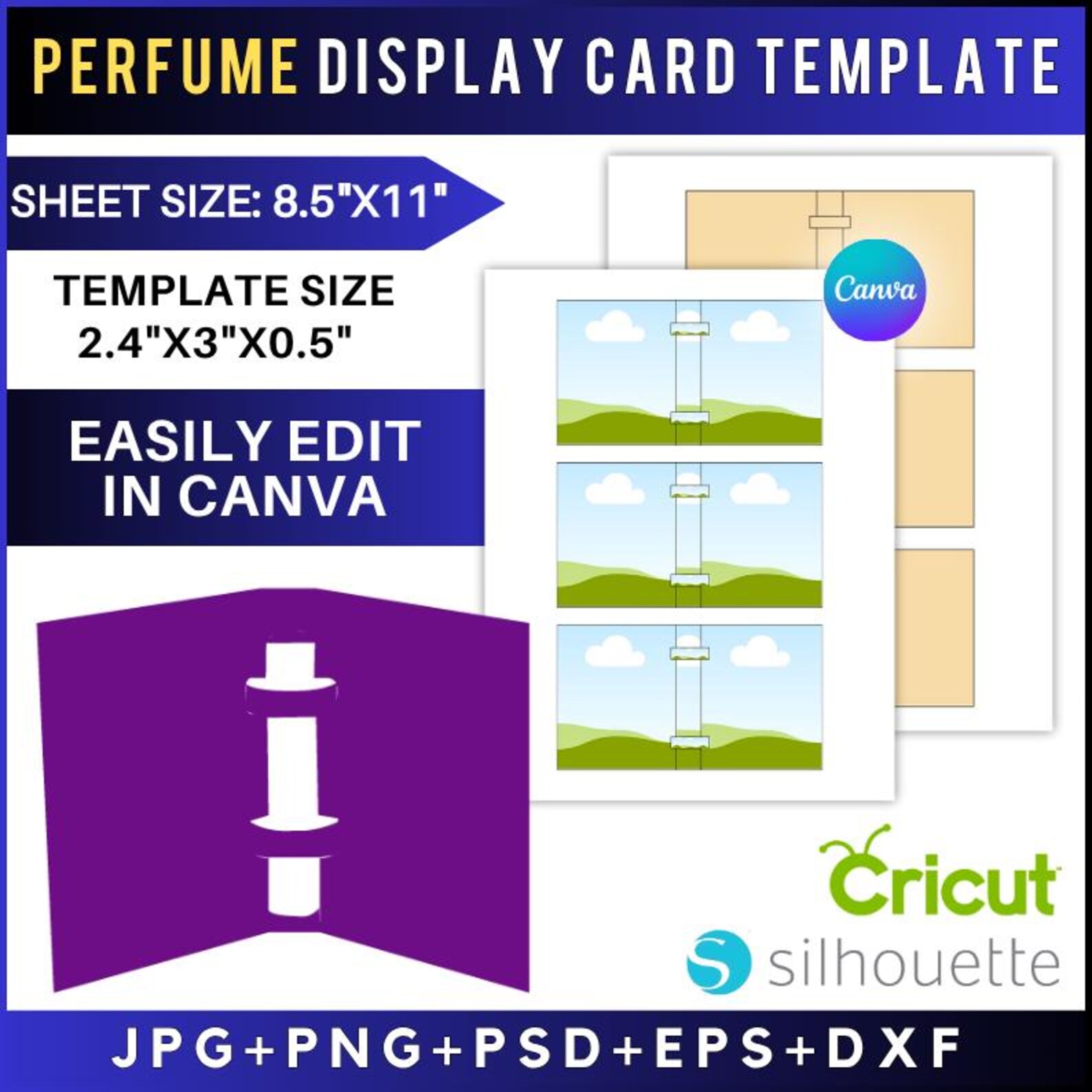 Perfume Display Card Template: DIY Sample Cards, Canva Editable ...