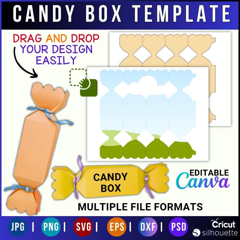 Candy Box Template SVG: Party Favor Gift Box (digital Download) - Etsy