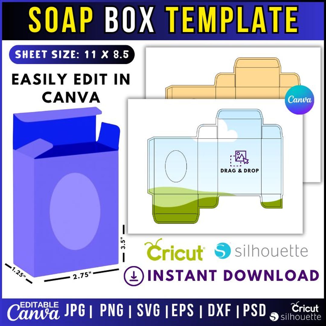 Soap Box Template, Editable Soap Packaging, Soap Box for Branding ...