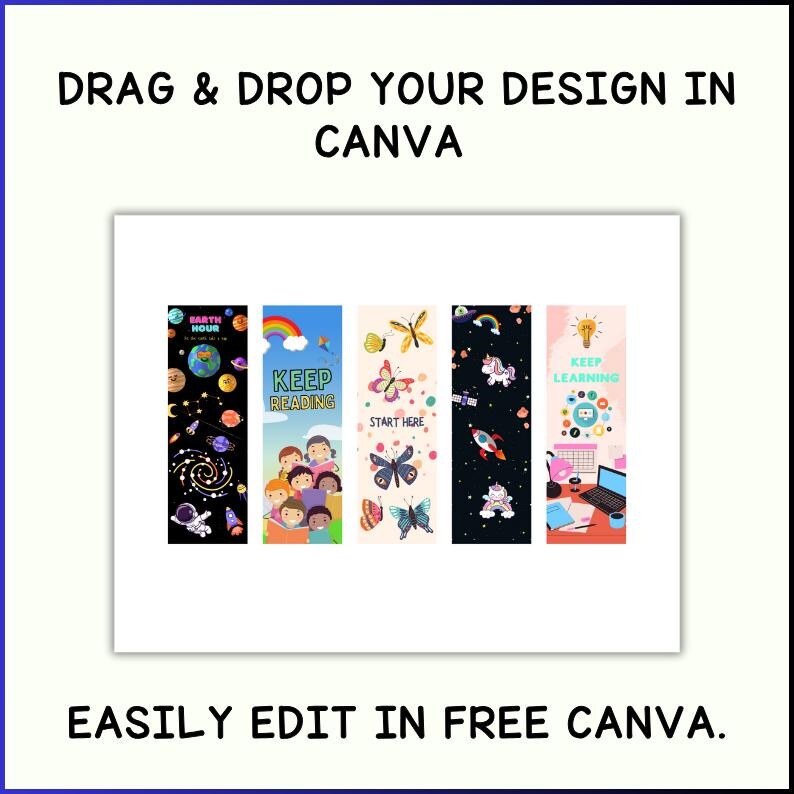 Editable Bookmark Canva Template: DIY Printable Design (digital ...