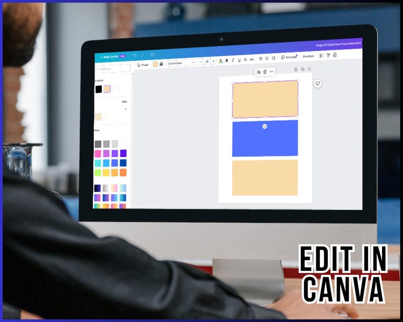 Gable Box Label Template Bundle: Party Favor SVG, Canva Editable ...