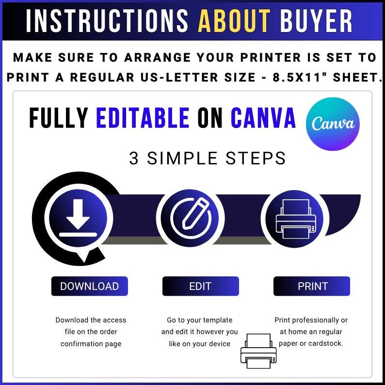 Dry Erase Answer Paddle Template: Editable Canva Design (8.5x11 Inches ...