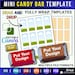 Mini Chocolate Wrapper Template , Party Favor Template , Mini Candy ...