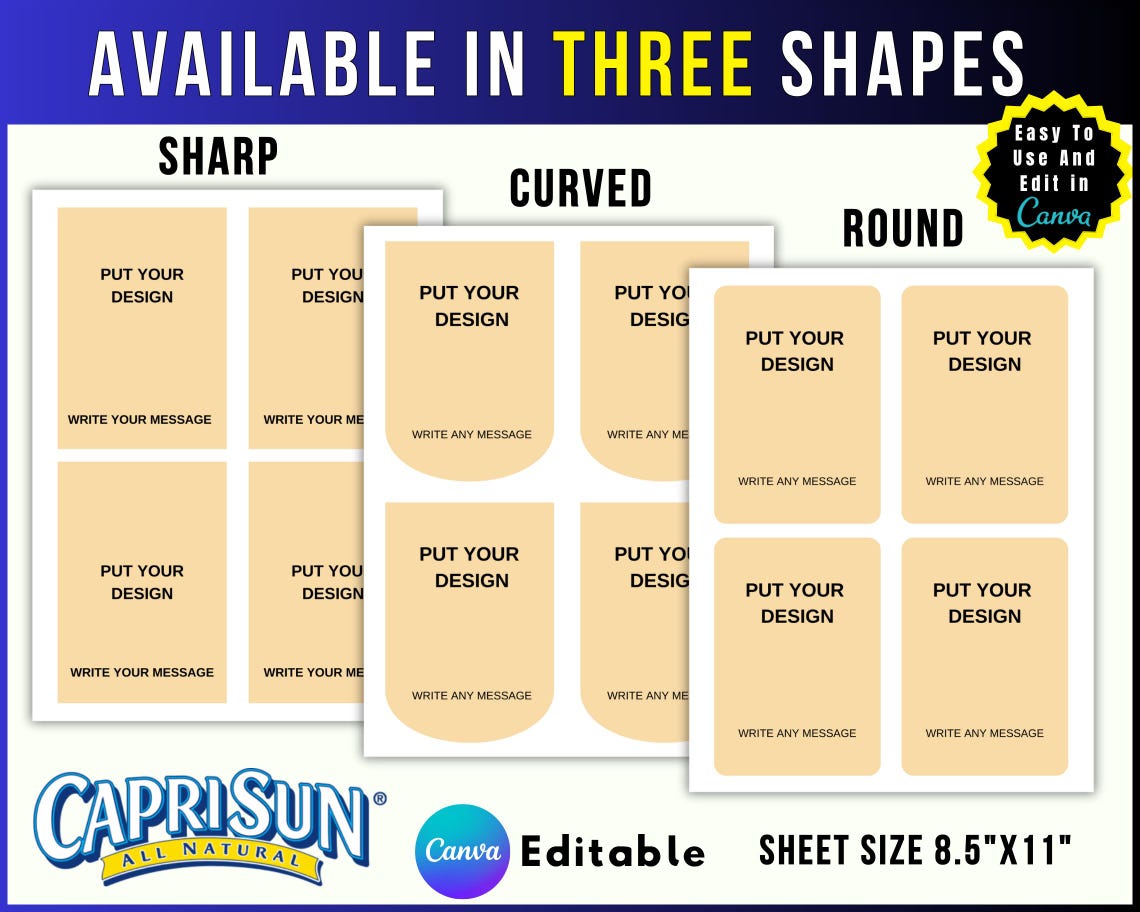 Caprisun Labels, Caprisun Juice Label Template, Caprisun Template ...