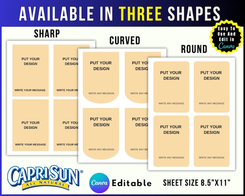 Caprisun Labels, Caprisun Juice Label Template, Caprisun Template ...
