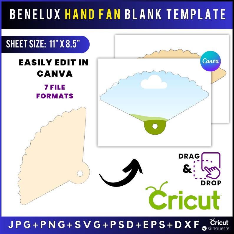 Benelux Fan Blank Template , Hand Fan Blank Template , DIY Paddle Fan ...