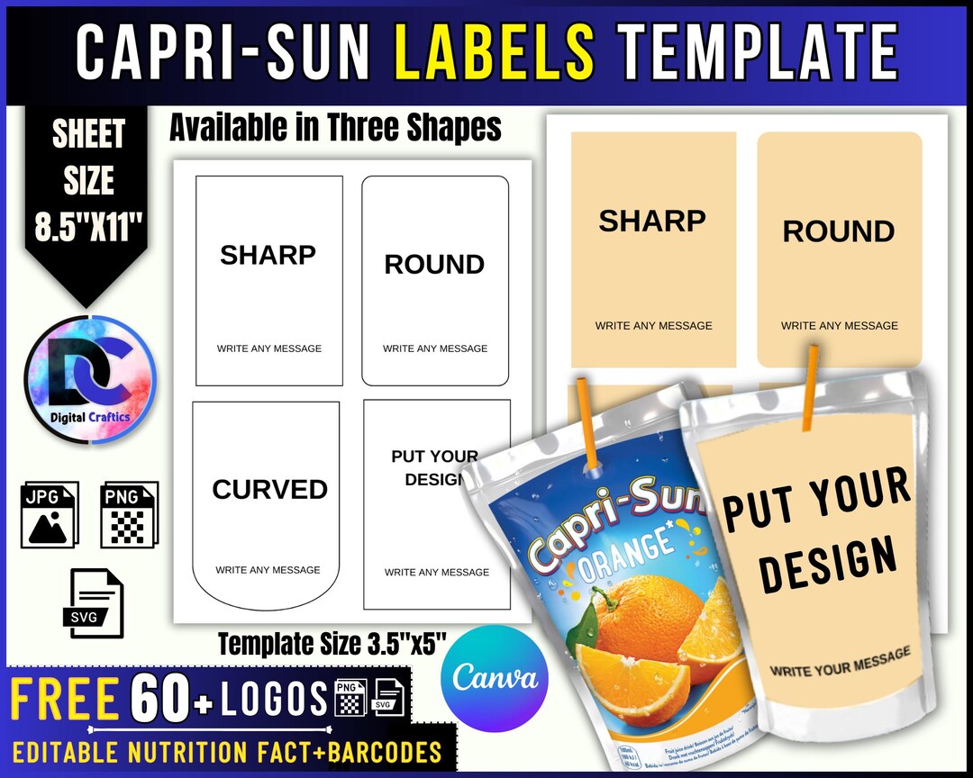 Caprisun Labels, Caprisun Juice Label Template, Caprisun Template ...