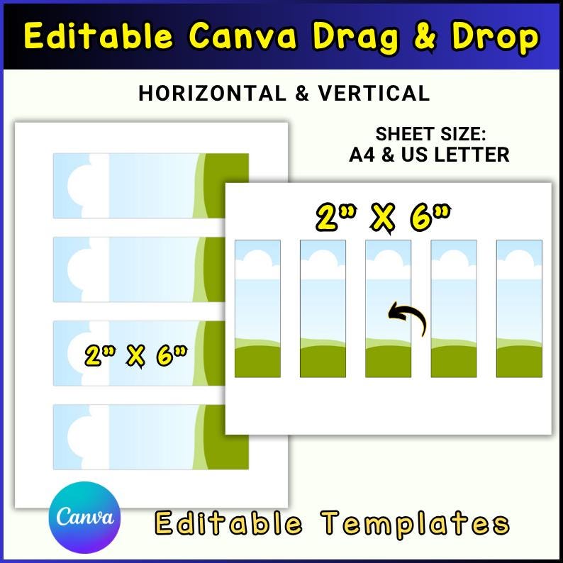 Editable Bookmark Canva Template: DIY Printable Design (digital ...