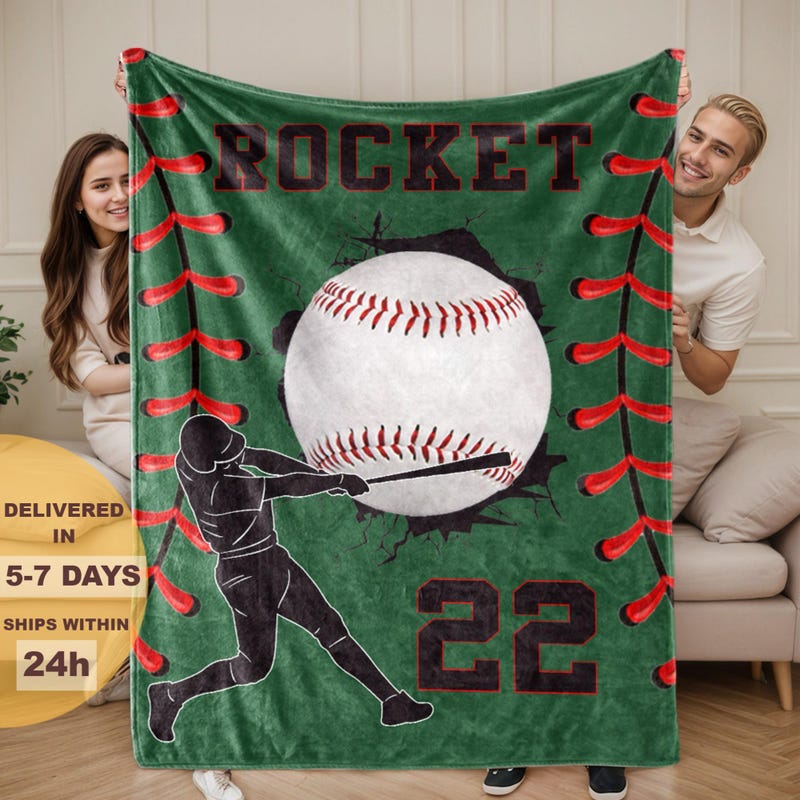 Personalized Baseball Blanket - Etsy