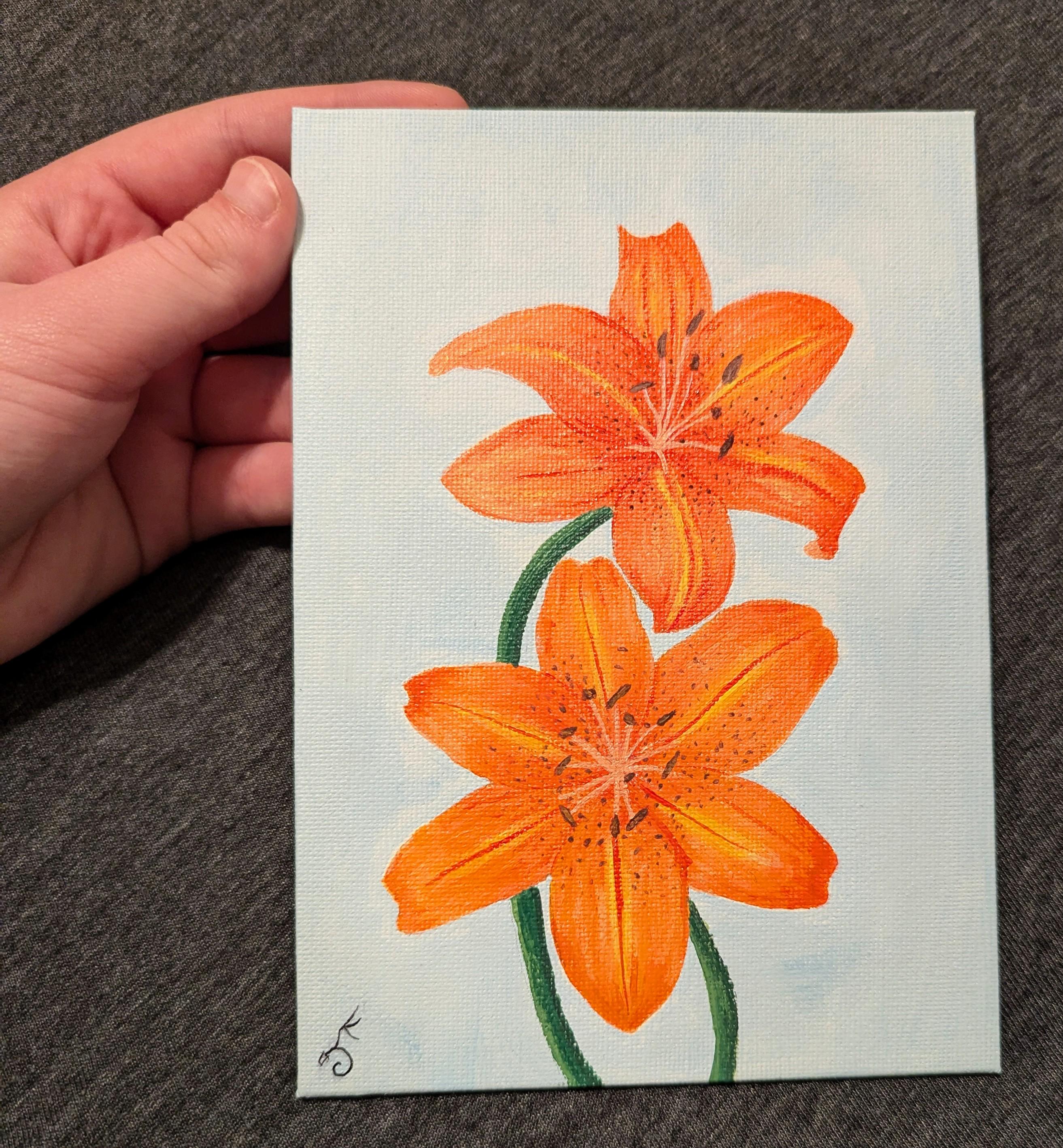 Tiger Lily Painting - Etsy