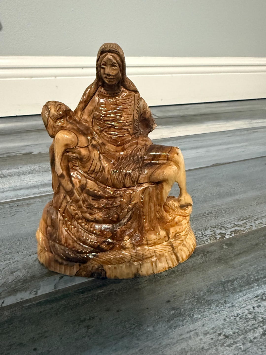 La Pieta by Michelangelo Olive Wood Statue From Bethlehem - Etsy