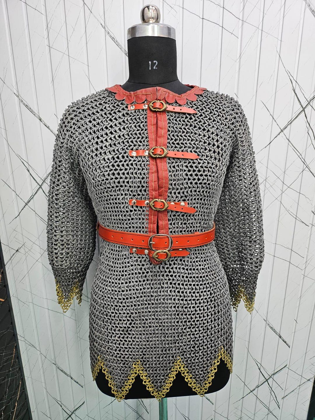 Handmade Aluminum Chainmail Tunic – 9mm Flat Riveted, Brass Trim, Zig ...