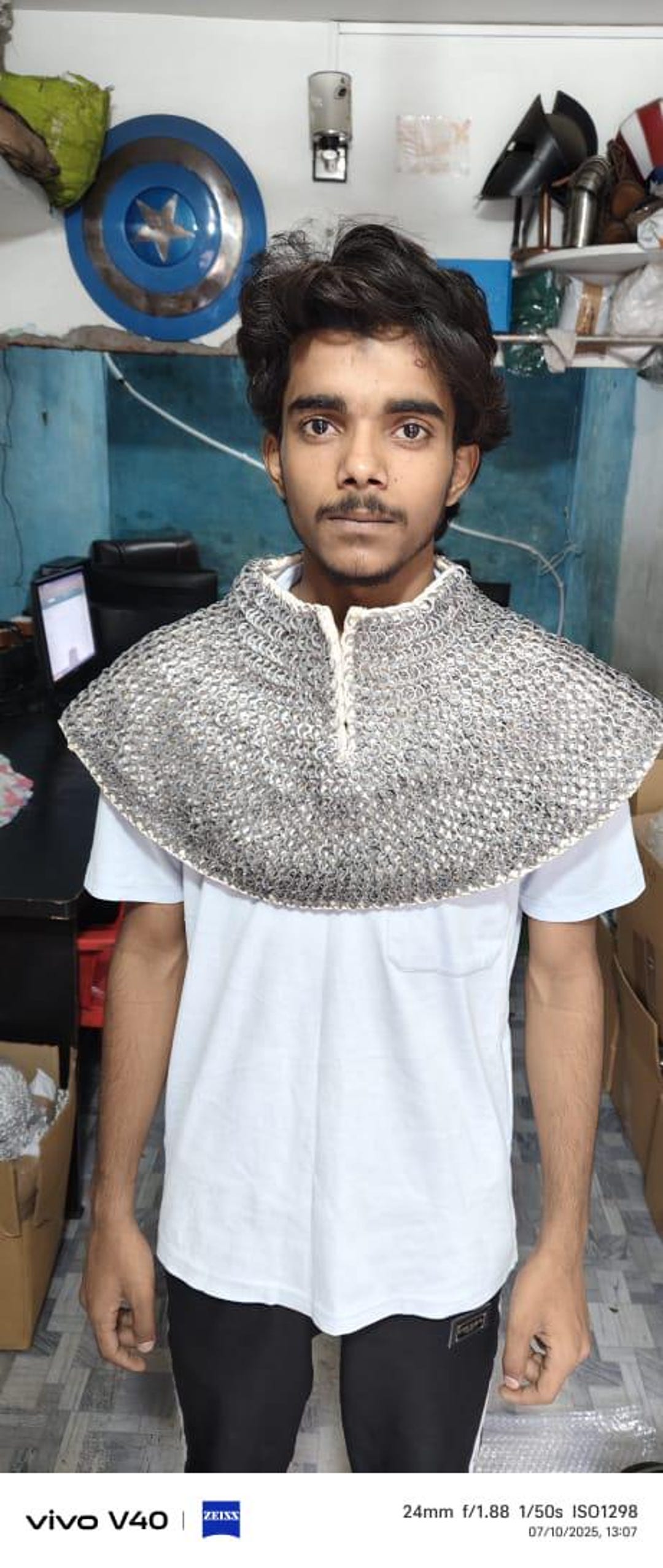 Handmade Medieval Chainmail Collar: 9mm Flat Riveted Steel Armor - Etsy