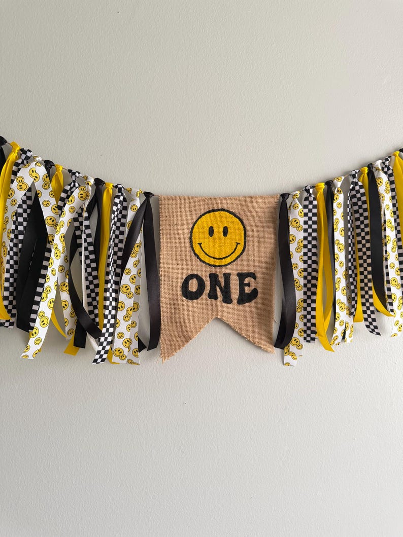 One Happy Dude, Highchair Banner, Custom Banner, Cake Smash, Boy ...