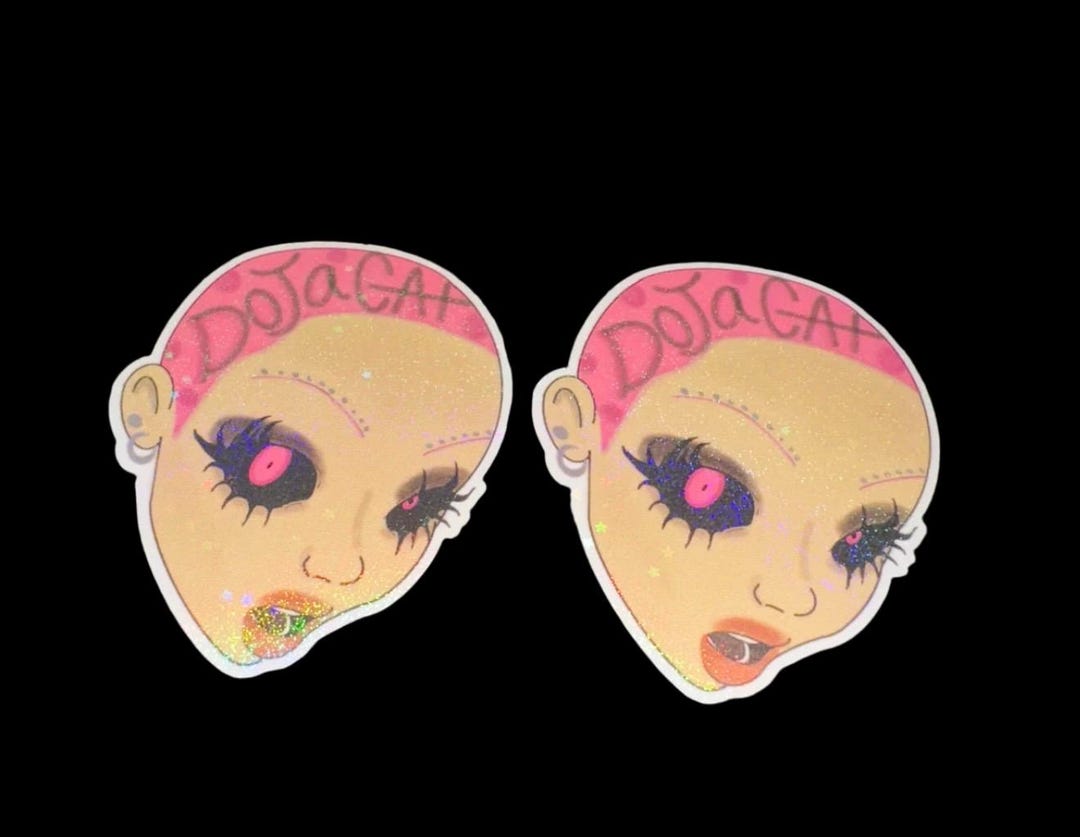 Doja Cat Sticker – Holographic Pop Art – Vinyl Waterproof Sticker for ...