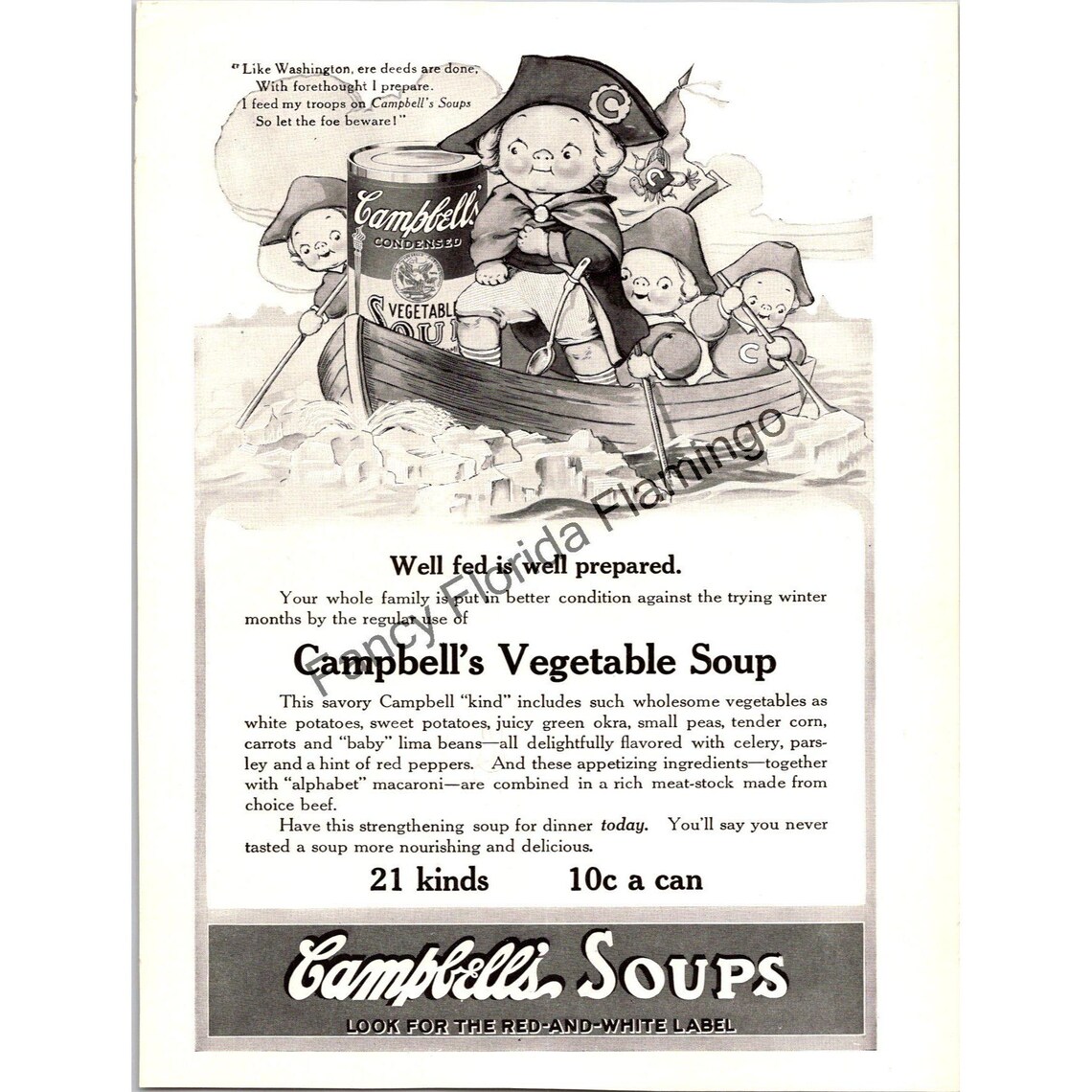 Original 1920s Campbell’s Vegetable Soup Print Ad — Campbell Kids ...