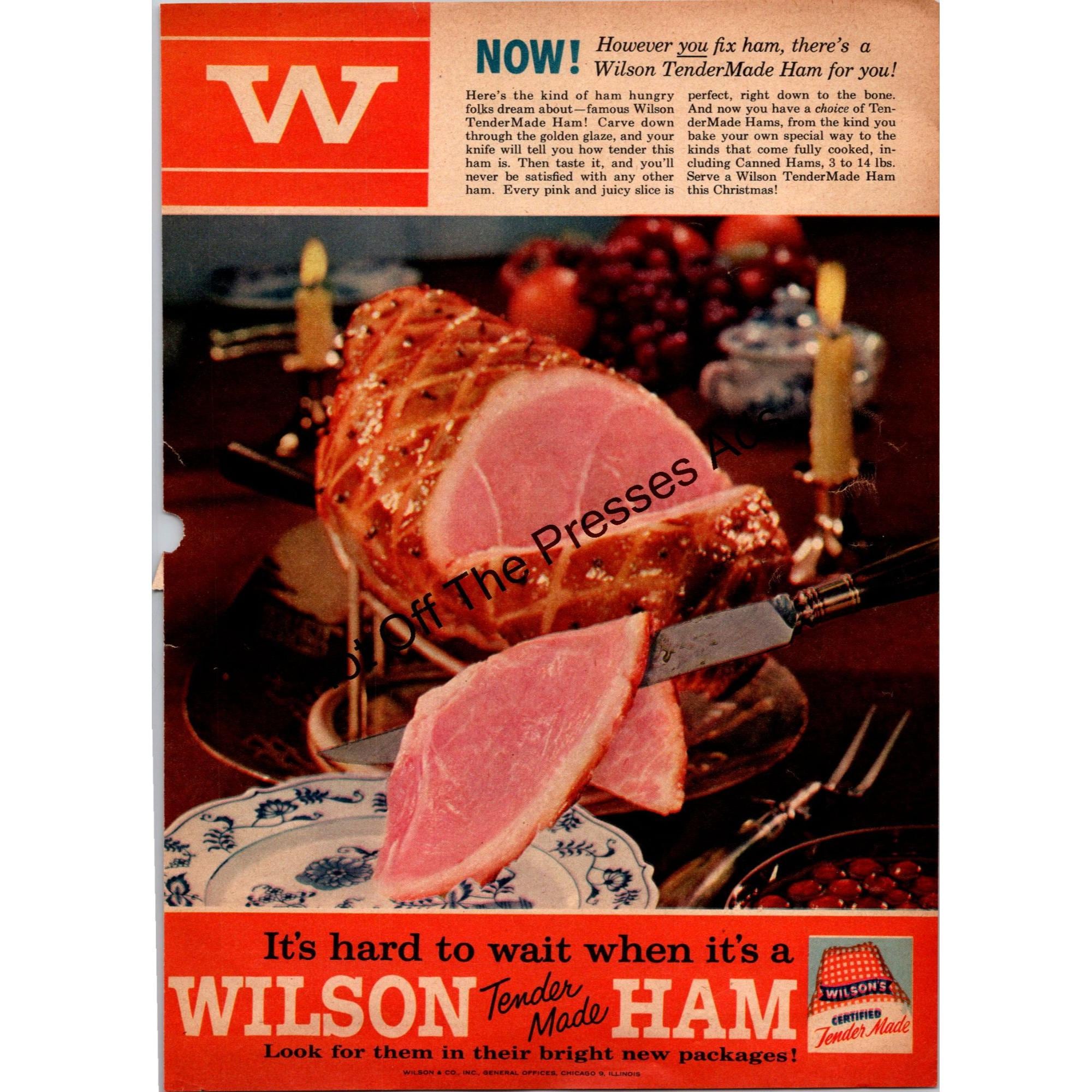 Vintage 1950s Wilson Tender Made Ham Advertisement — “it’s Hard to Wait ...