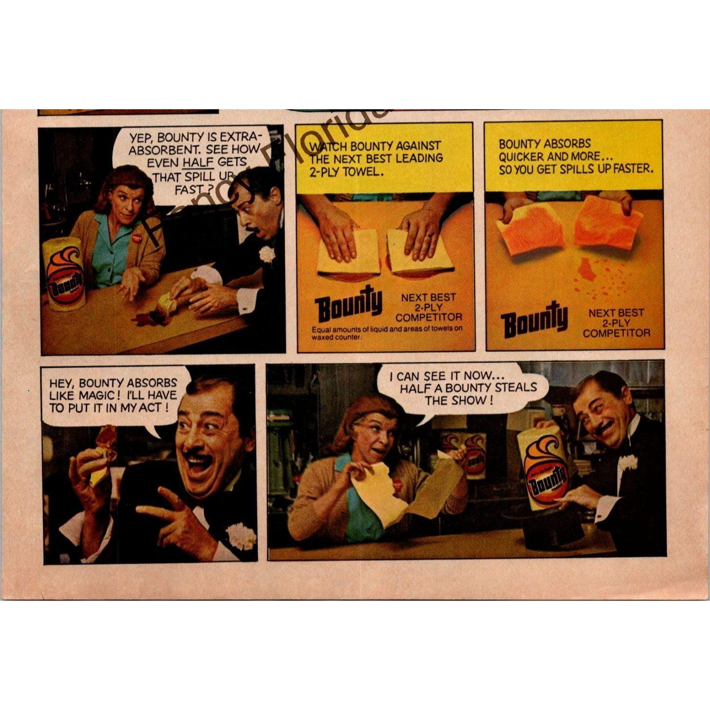 1970s Bounty Paper Towels Rosie’s Diner Comic Print Ad — Fast Eddie ...