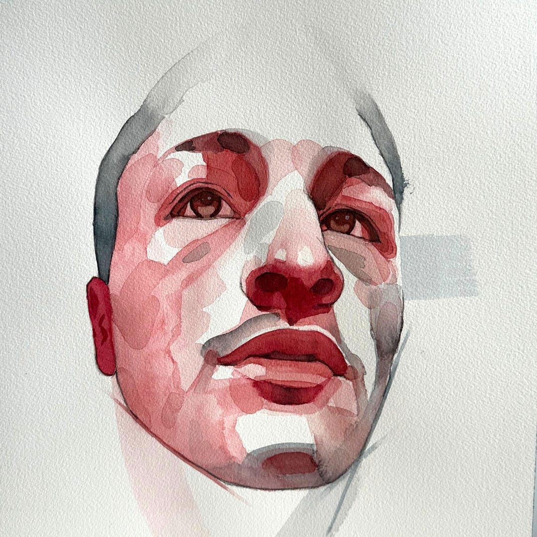 CUSTOM Watercolor Head Portrait - Etsy