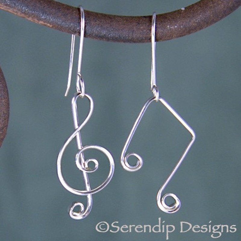 Music Note Earrings - Etsy