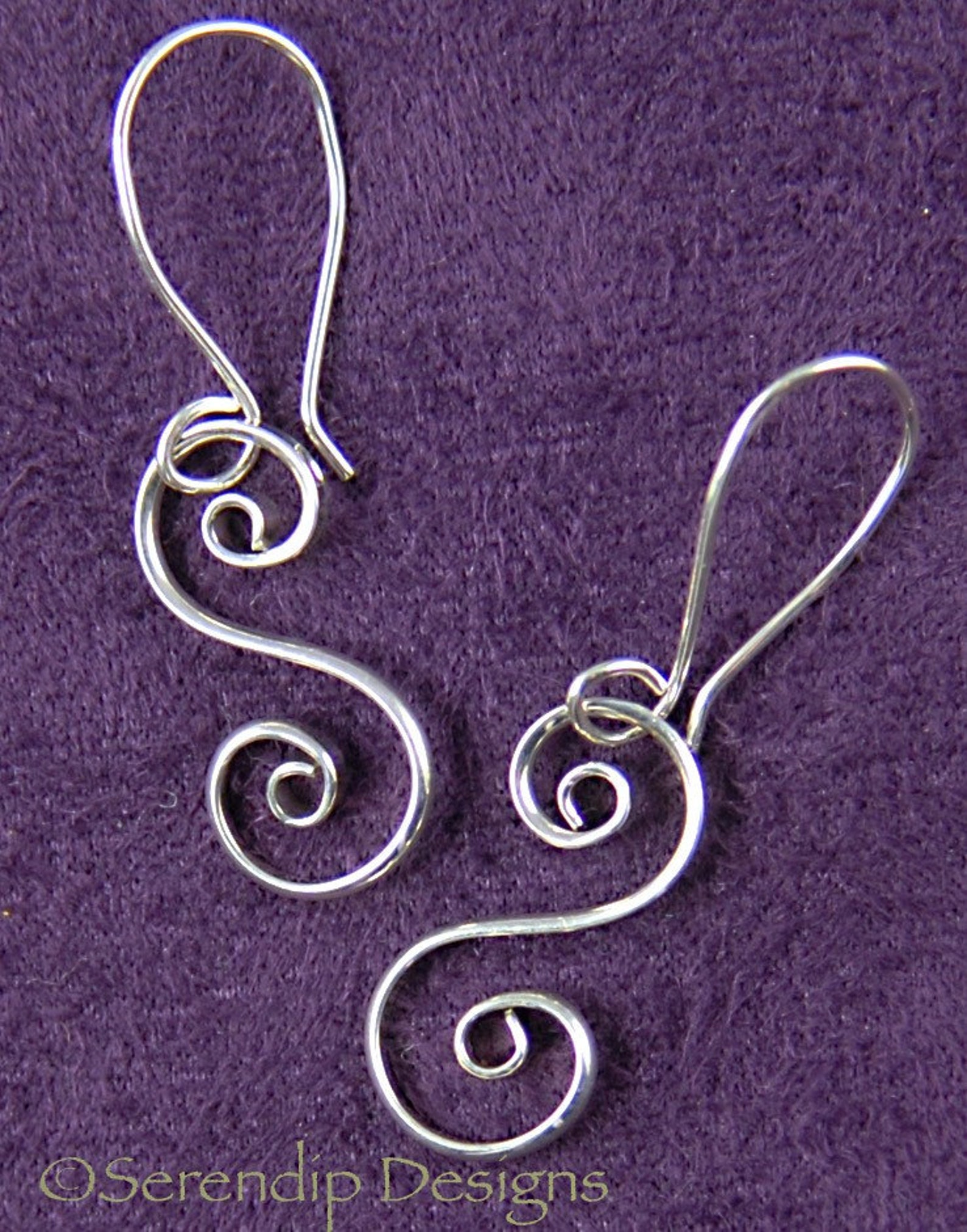 Petite Argentium Silver s Earrings S Shaped - Etsy