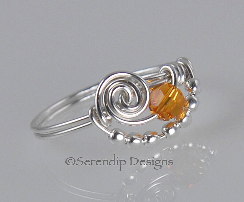 Petite November Birthstone Ring Sterling Silver Argentium - Etsy