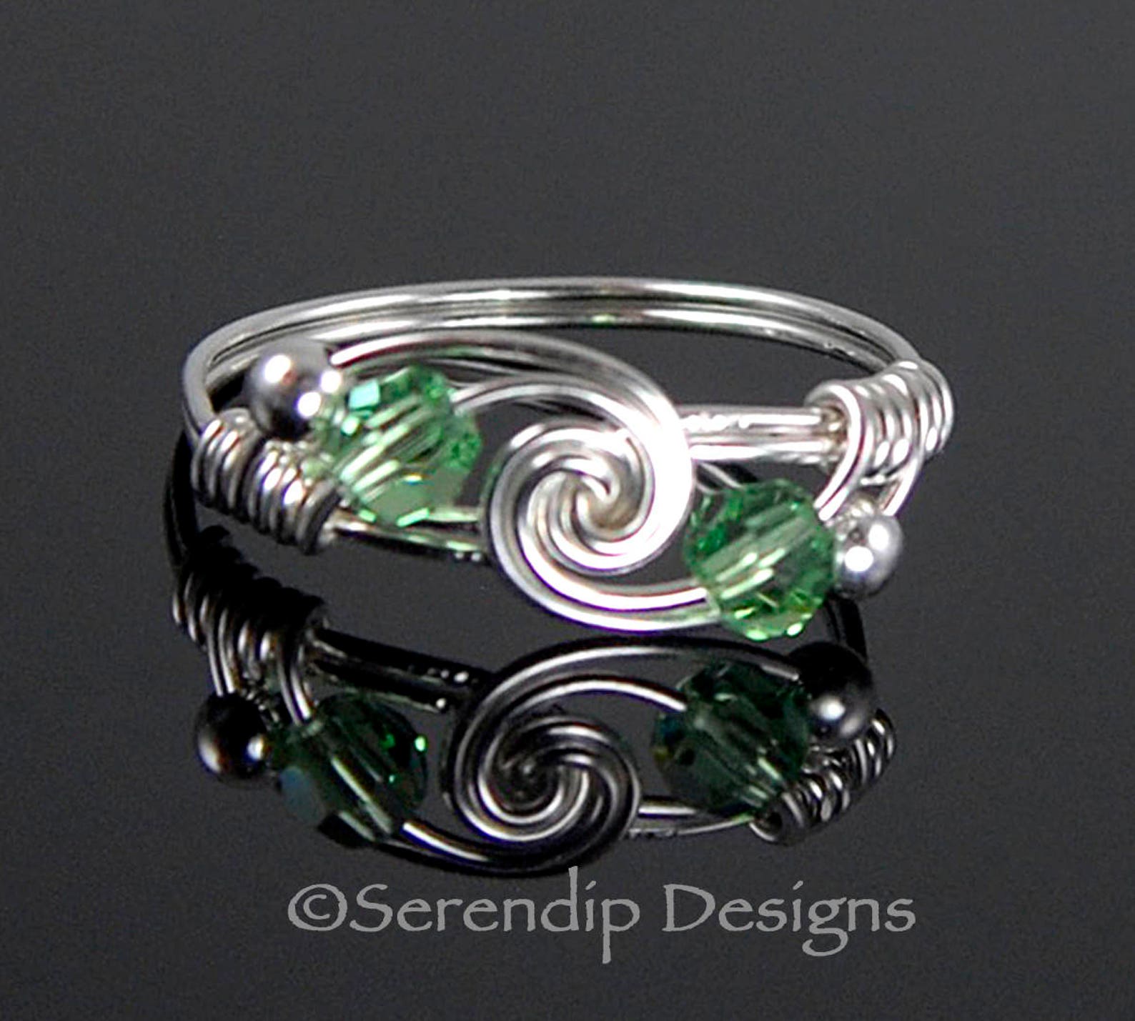 May Birthstone Ring Sterling Silver Swarovski Emerald Ring - Etsy UK