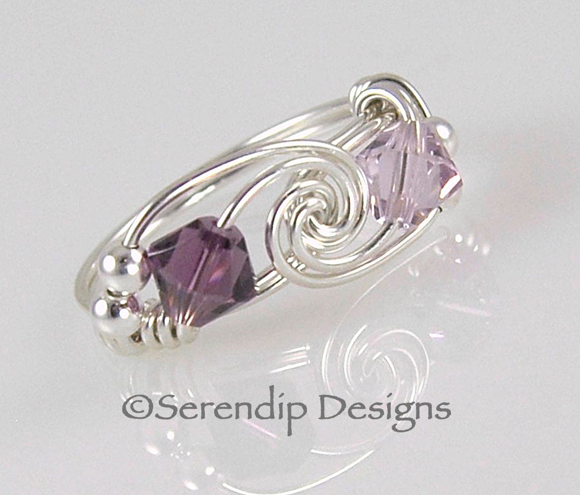 Birthstone Ring Couples Ring Argentium Sterling Silver and 2 | Etsy