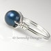Sterling Silver Metallic Blue Pearl Ring Argentium Silver - Etsy
