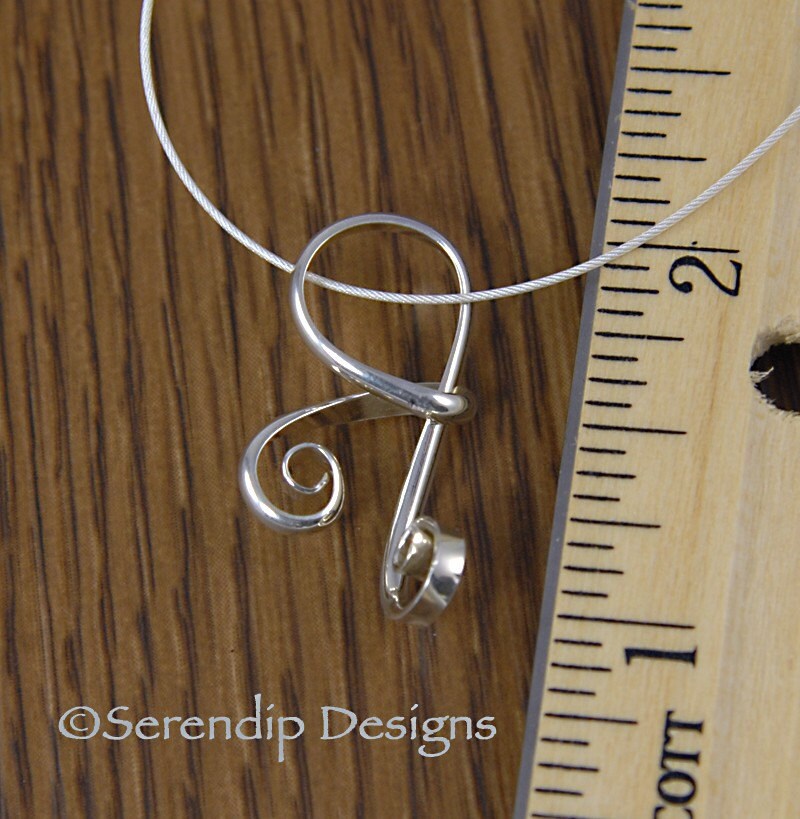 Silver Spirally Letter R Pendant Initial Necklace Argentium | Etsy