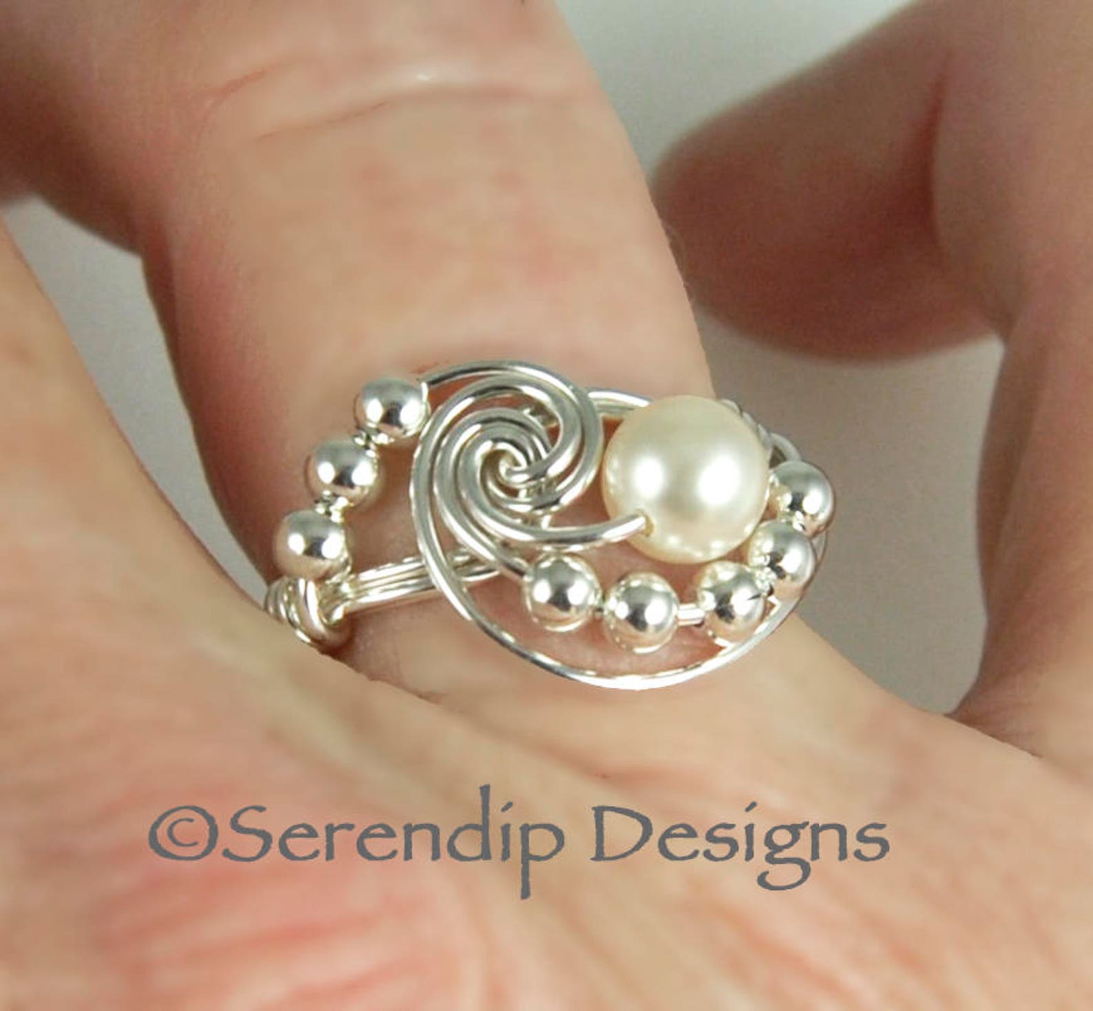 Wire Wrapped Ring Argentium Sterling Silver Swarovski Fire - Etsy