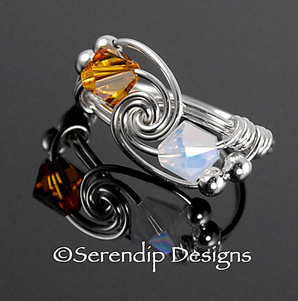 Birthstone Ring Couples Ring Argentium Sterling Silver and 2 | Etsy