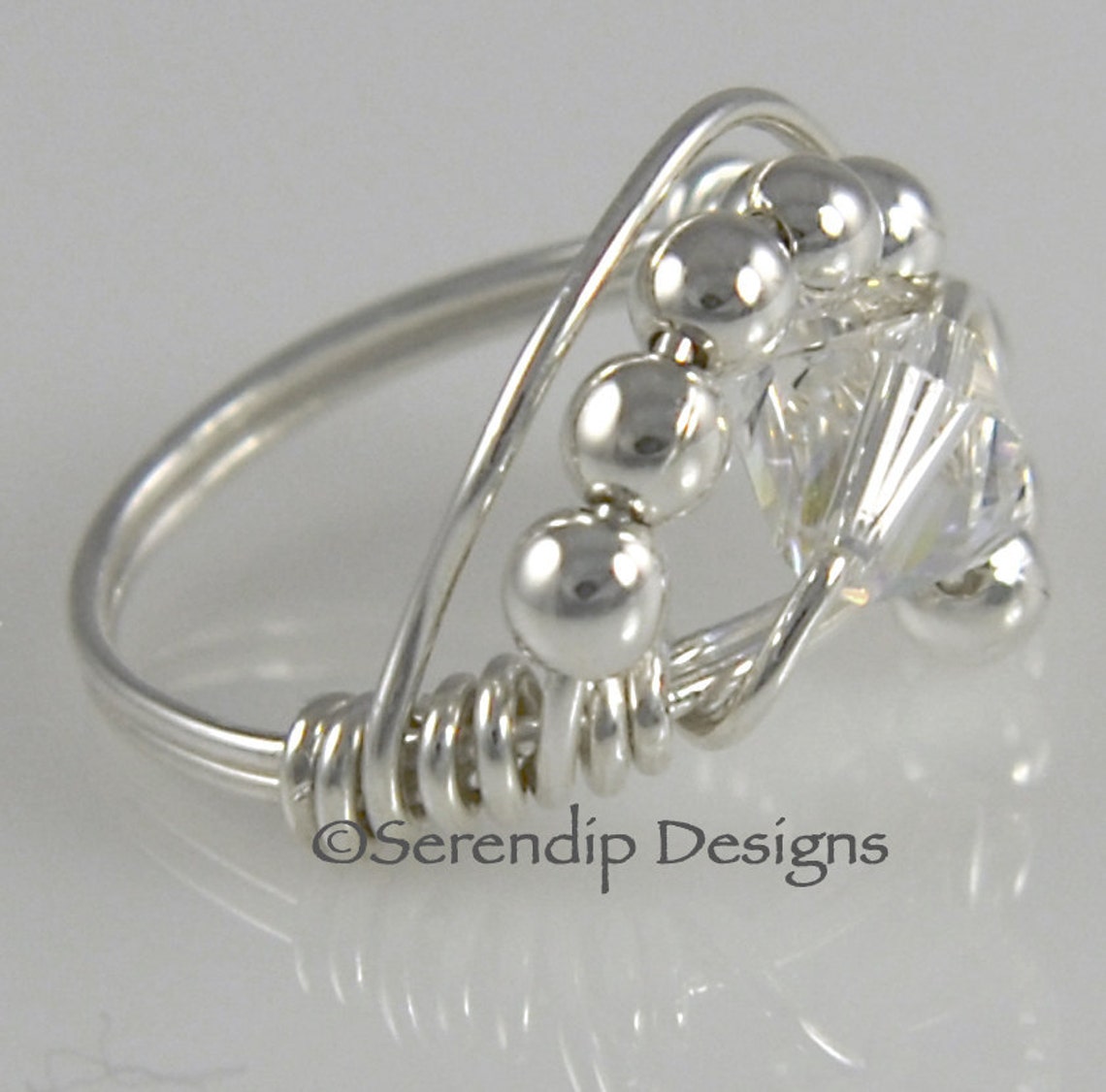 April Birthstone Ring Sterling Silver Swarovski Clear Crystal - Etsy