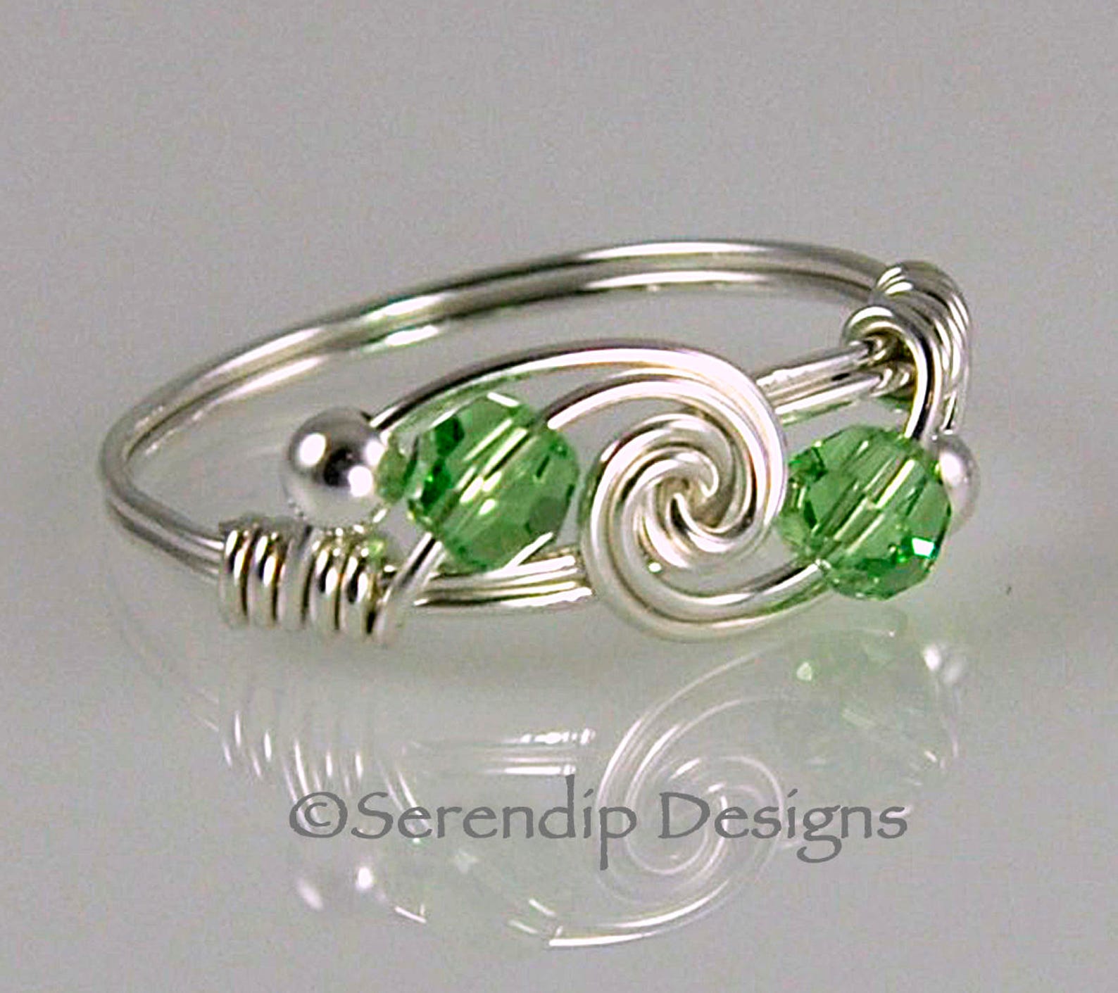 August Birthstone Ring Argentium Sterling Silver Swarovski | Etsy