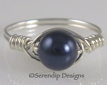 Blue Pearl Ring | Etsy
