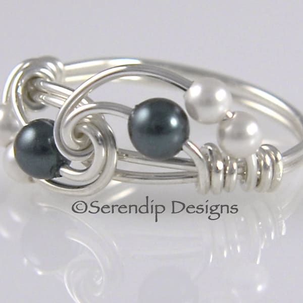 Wire Wrap Pearl Ring - Etsy