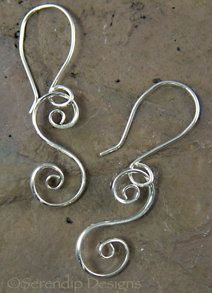 Petite Argentium Silver s Earrings S Shaped - Etsy