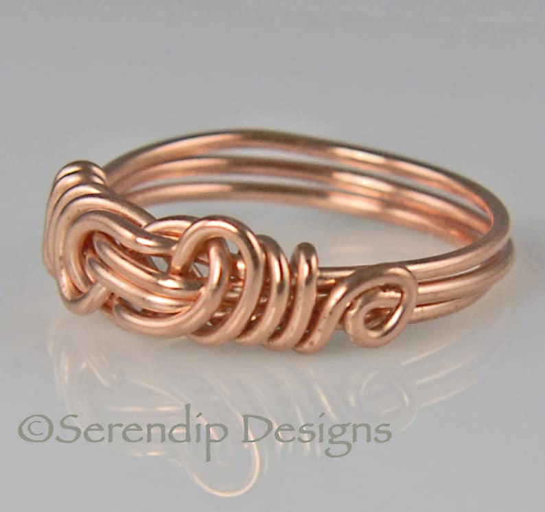Copper Lover's Knot Ring in Your Size, Celtic Knot Ring, Custom Hand ...