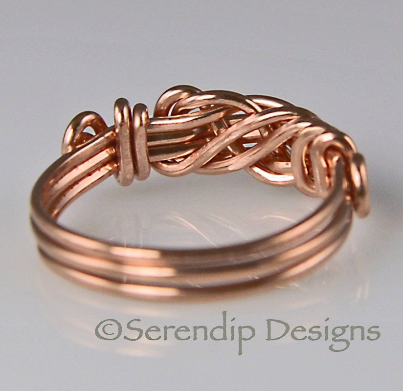 Copper Lover's Knot Ring in Your Size, Celtic Knot Ring, Custom Hand ...
