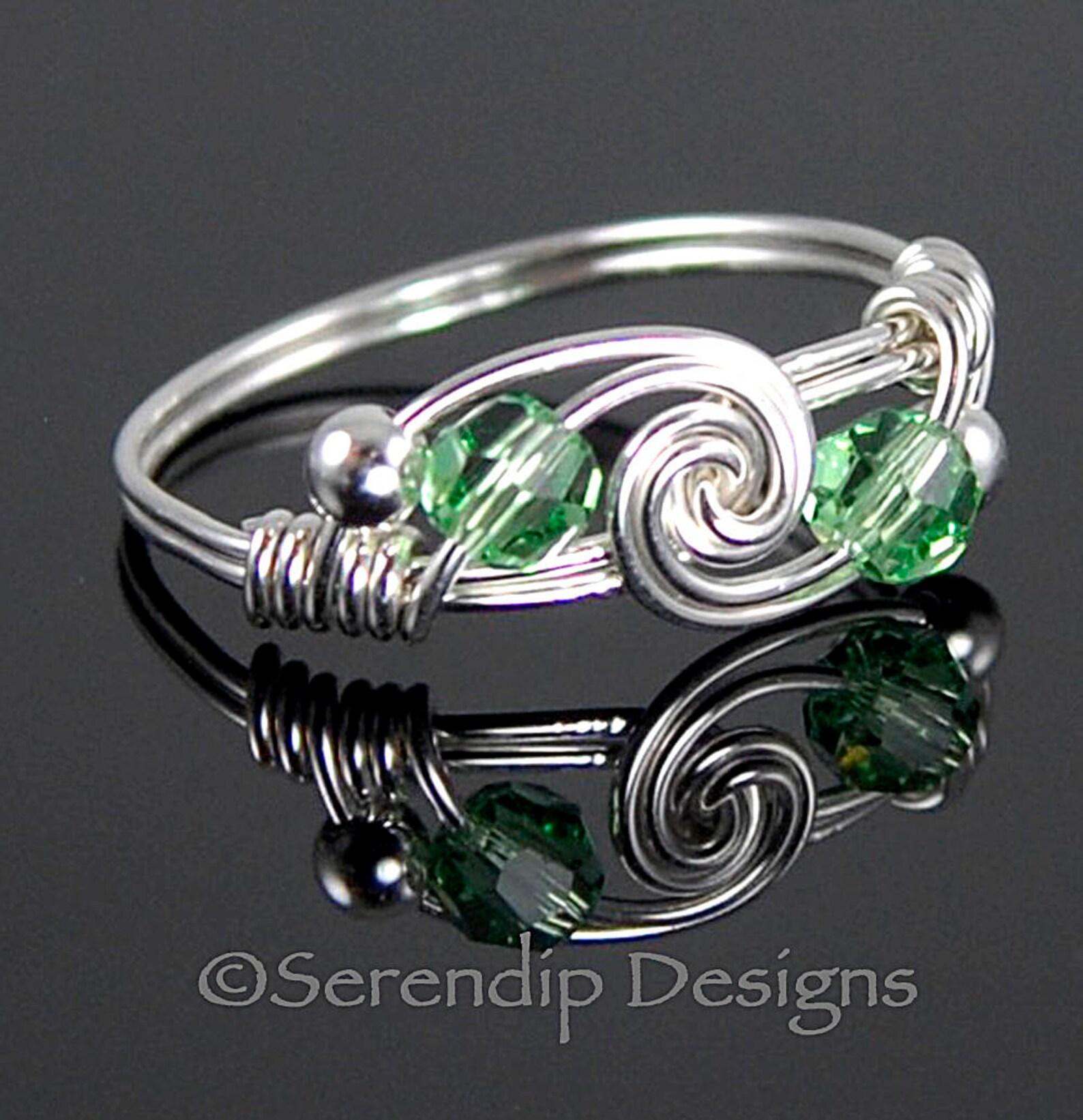 August Birthstone Ring Argentium Sterling Silver Swarovski - Etsy