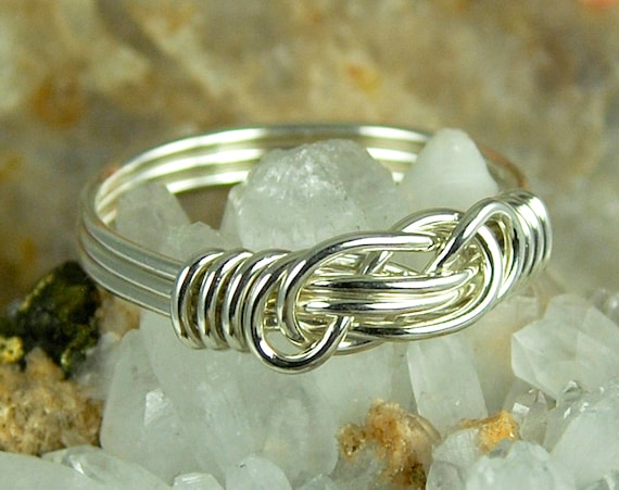 Sterling Silver Knot Ring Celtic Knot Ring Lovers Knot Ring in Your Size Custom Knot Ring Shiny Silver Knot Ring Etsy