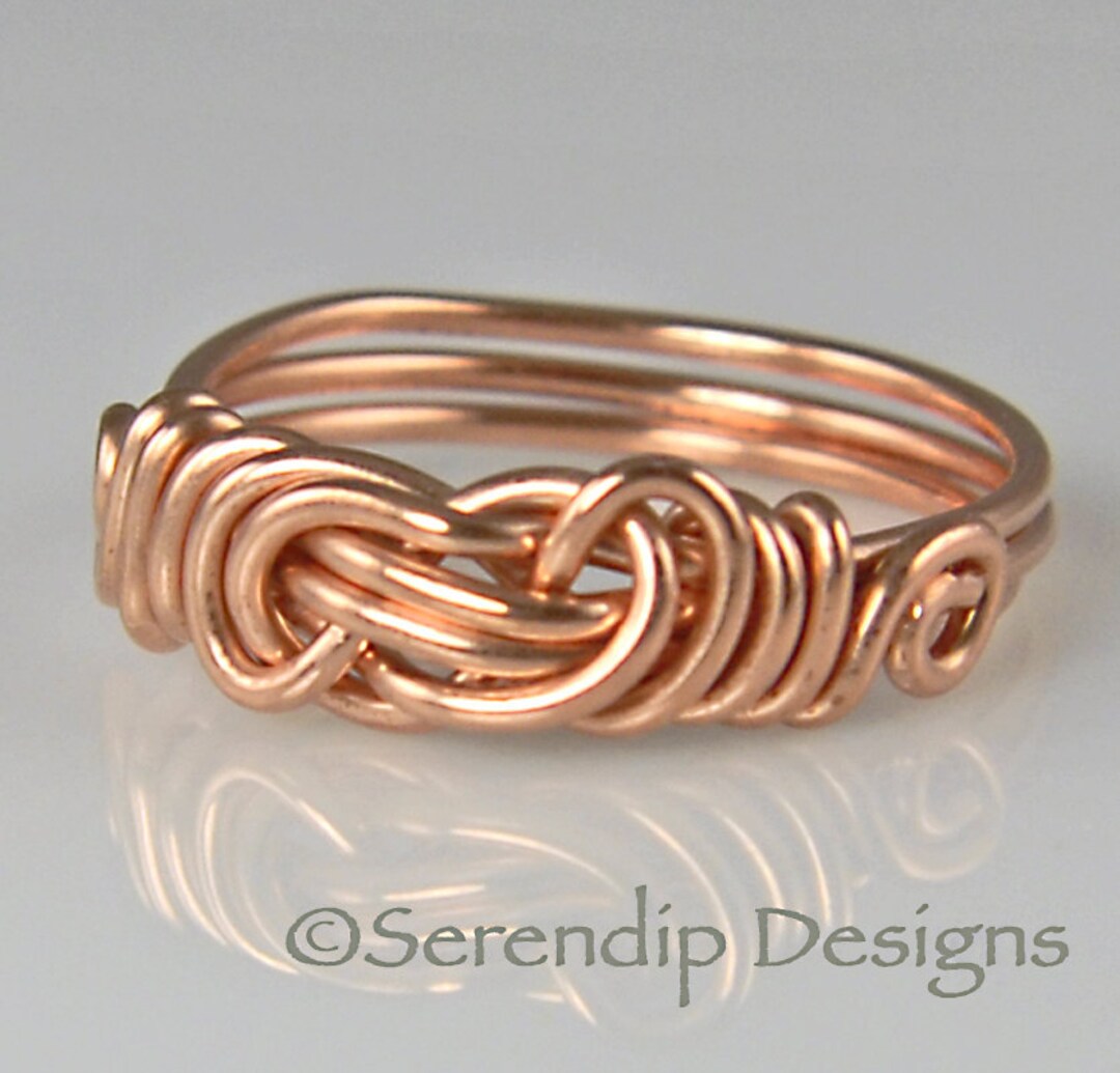 Copper Lover's Knot Ring in Your Size, Celtic Knot Ring, Custom Hand ...